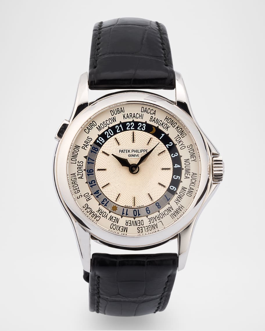Vintage Watches Patek Philippe 18K White Gold World Time 37mm Vintage ...