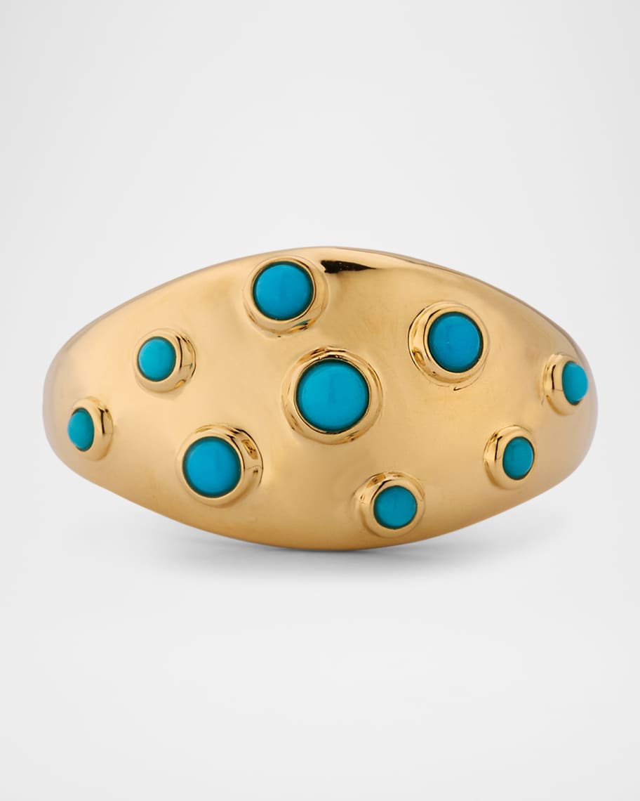 Kastel Jewelry 18K Yellow Gold Turquoise Dome Ring | Neiman Marcus