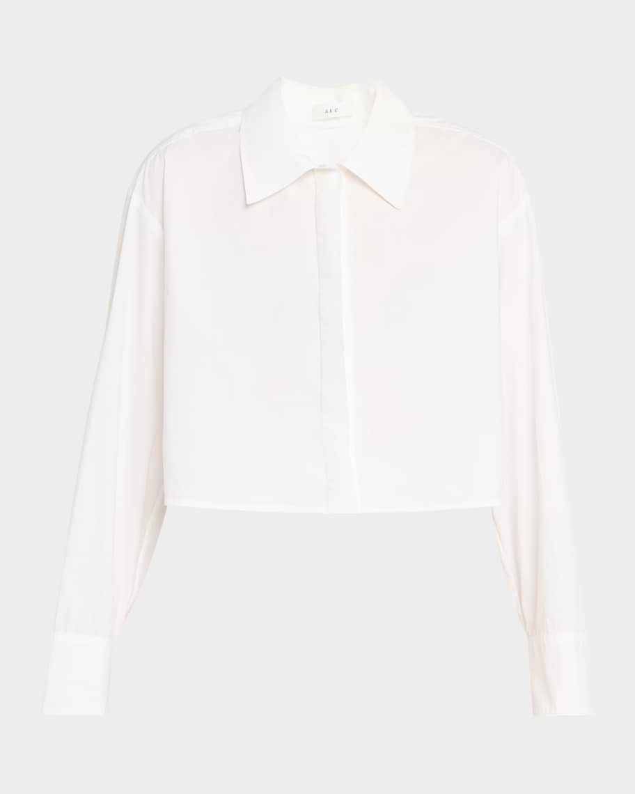 A.L.C. Maude Cropped Button-Front Top | Neiman Marcus