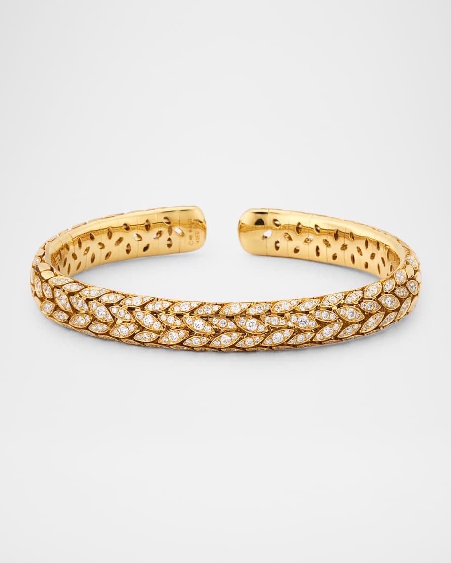 Crivelli 18K Yellow Gold Crivelli Leaf Diamond Bangle Bracelet | Neiman ...