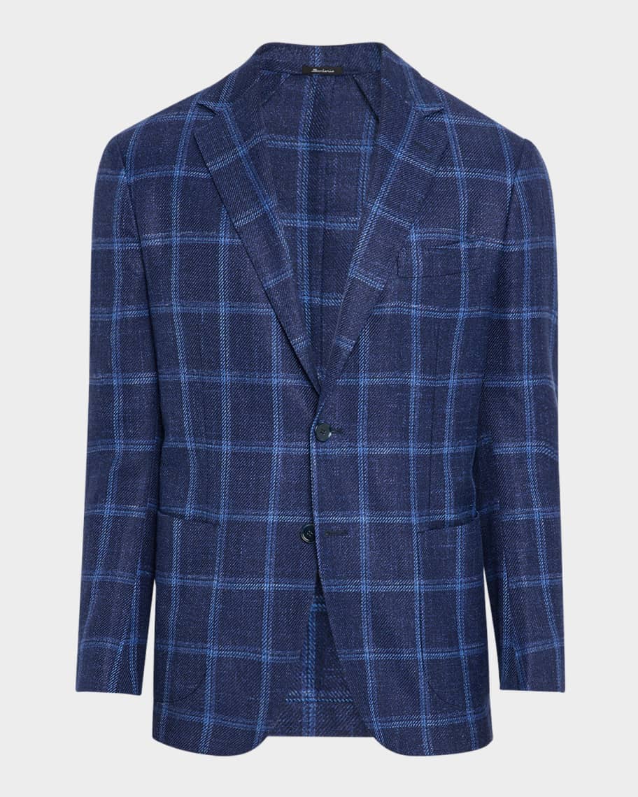 Sartorio Men's Large Overcheck Sport Coat | Neiman Marcus