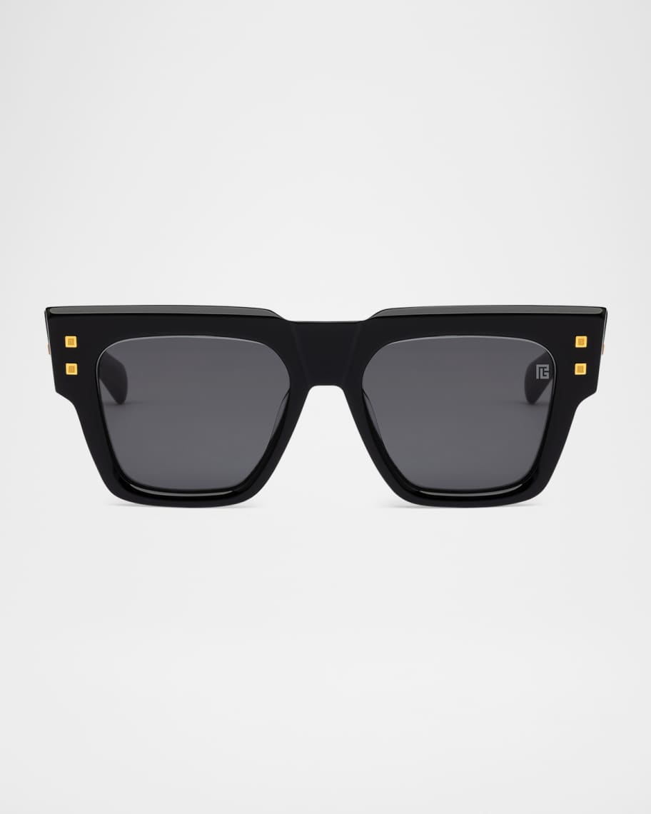 Balmain B-Army Acetate Square Sunglasses | Neiman Marcus