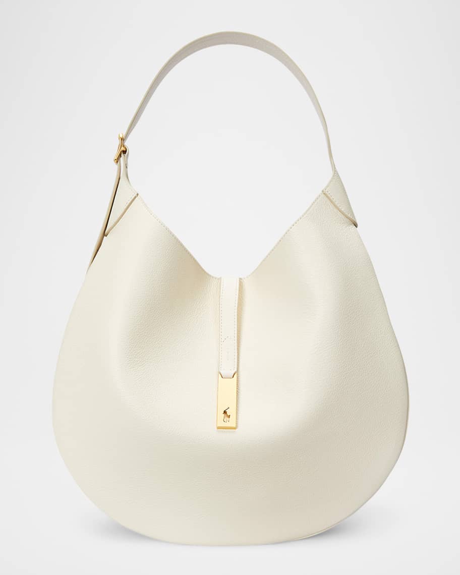 Polo Ralph Lauren Polo ID Medium Leather Shoulder Bag | Neiman Marcus