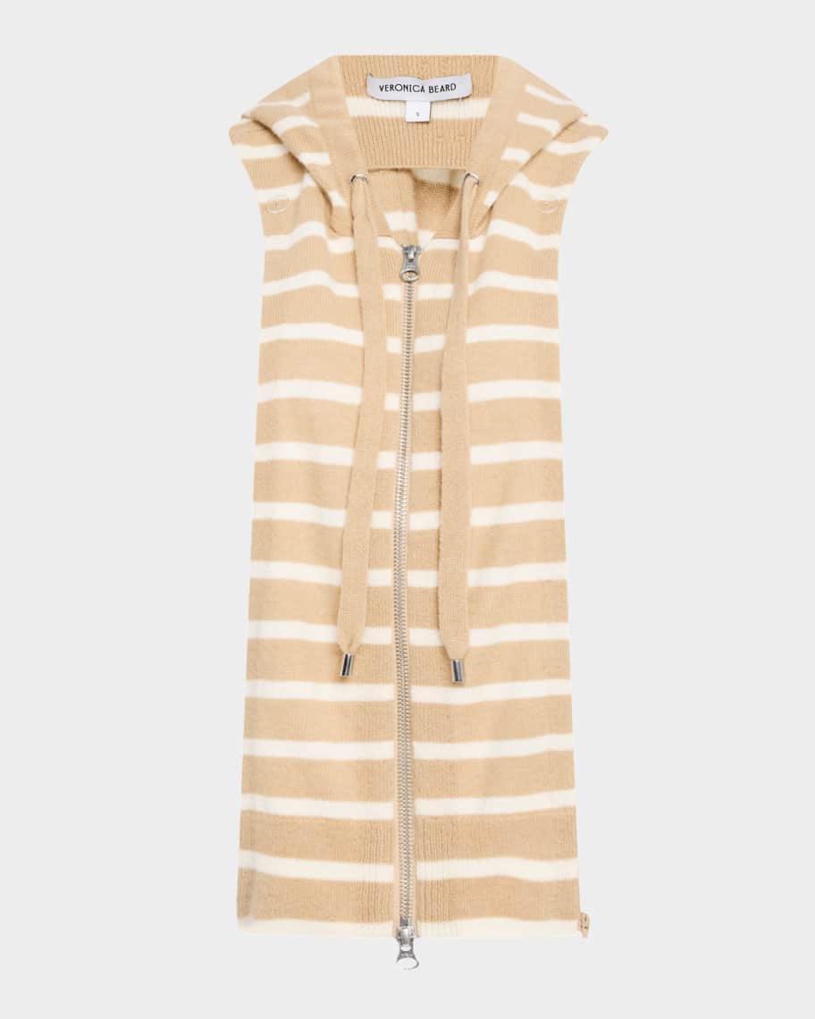 Veronica Beard Stripe Cashmere Hoodie Dickey | Neiman Marcus