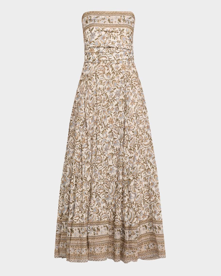 Veronica Beard Lana Floral Strapless Maxi Dress | Neiman Marcus