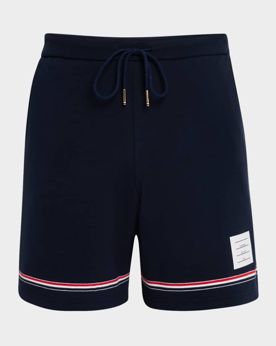 Thom Browne Men's Mid-Thigh Interlock Shorts | Neiman Marcus