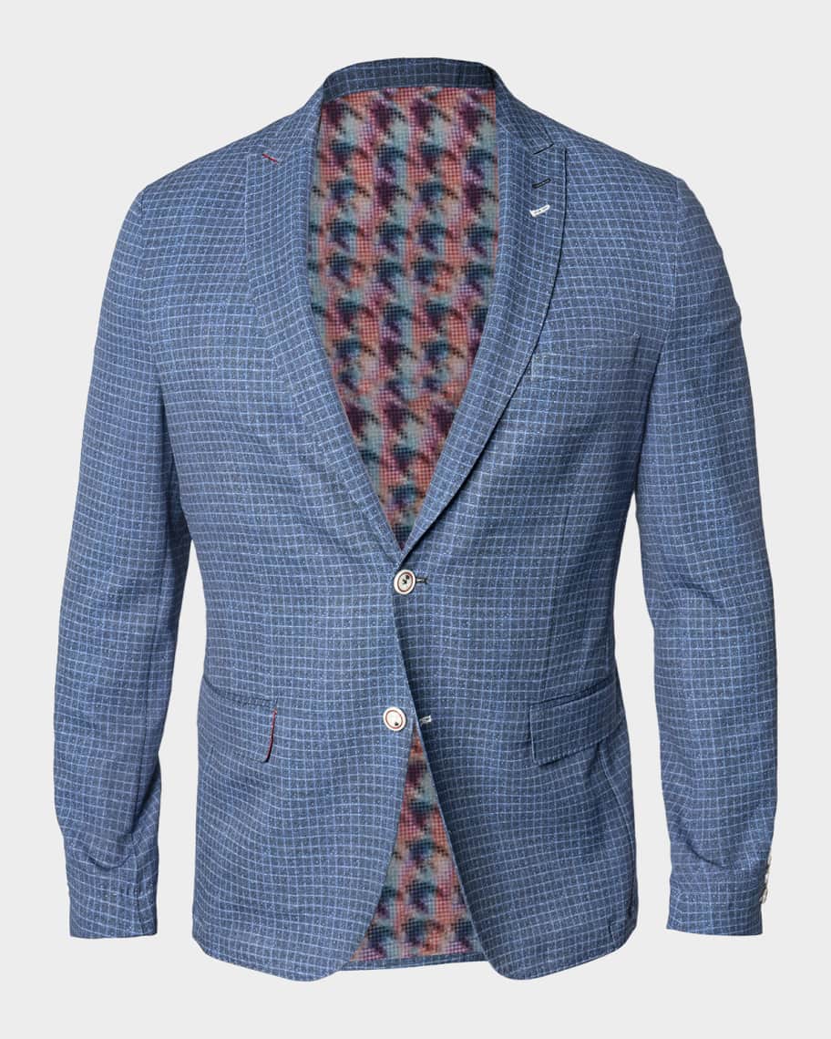 Maceoo Men's Descartes Vortex Check Unconstructed Blazer | Neiman Marcus