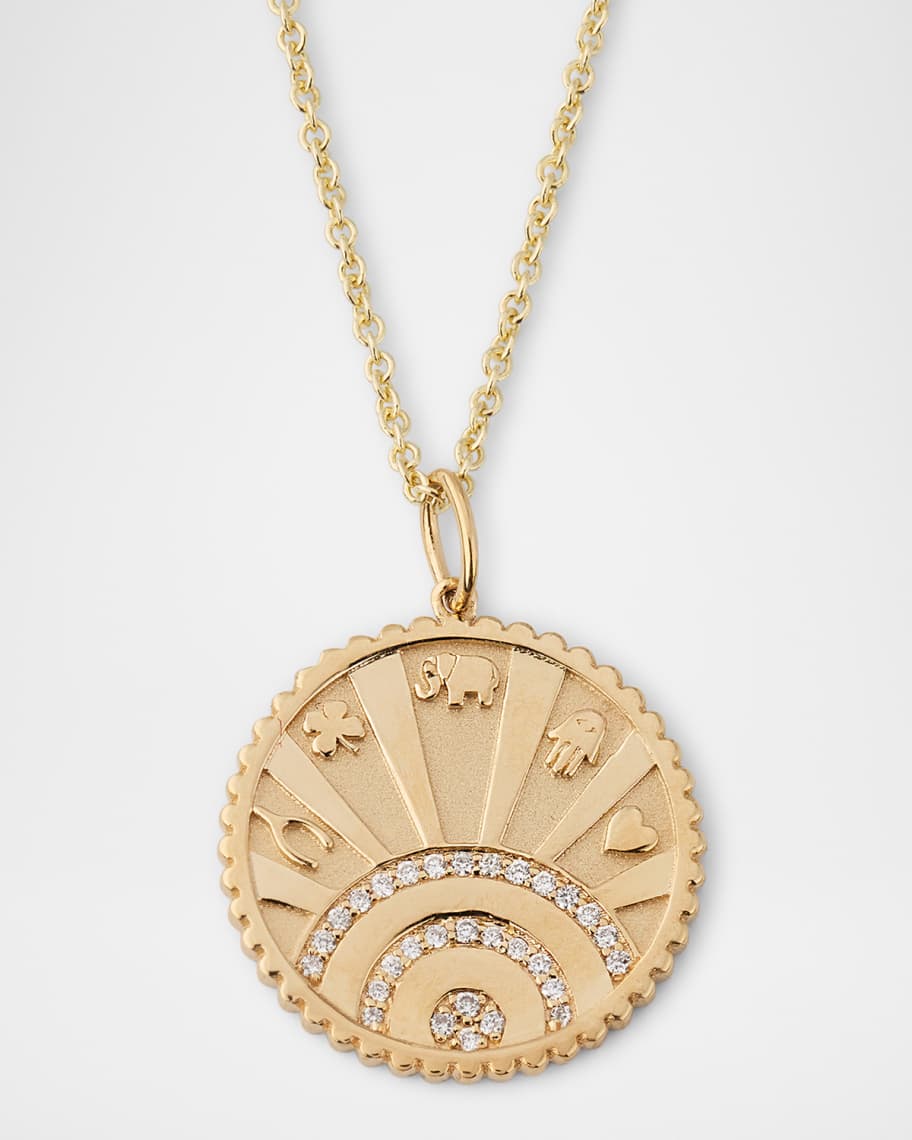 Sydney Evan Small Luck Coin Necklace | Neiman Marcus