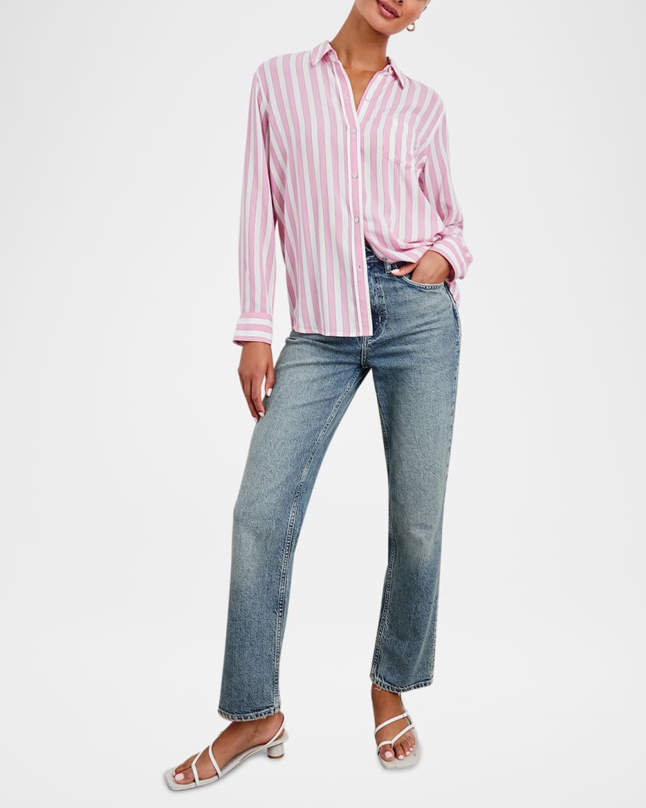 Rails Wren Striped Button-Front Shirt | Neiman Marcus