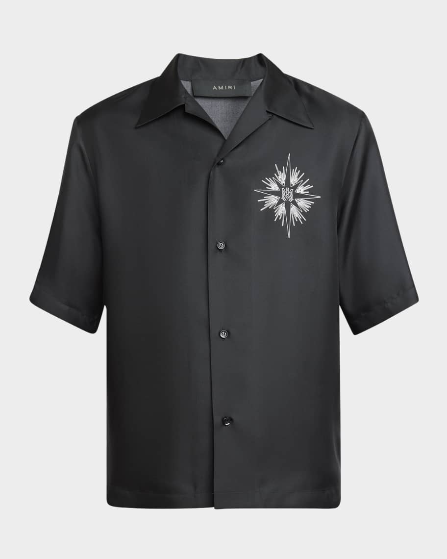 Amiri Men's Starburst Satin Camp Shirt | Neiman Marcus