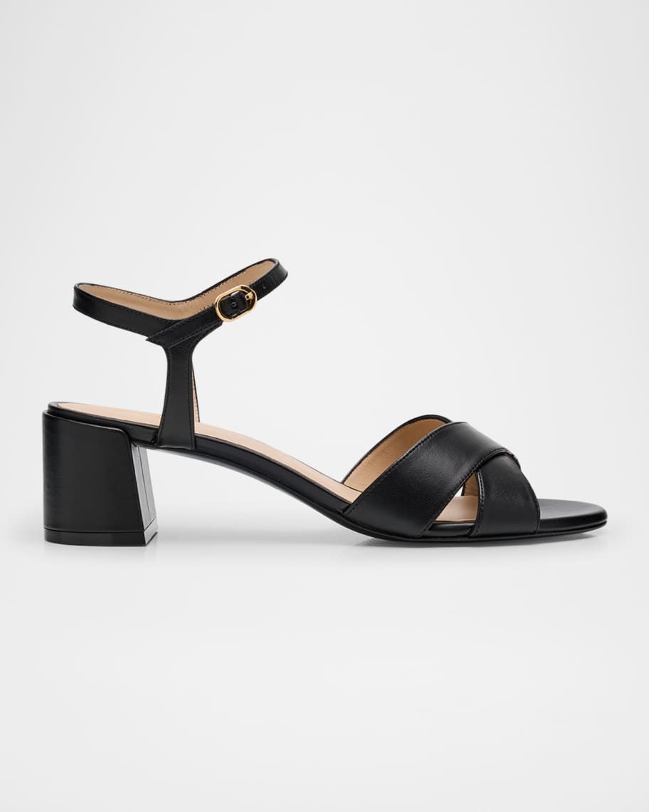 Stuart Weitzman Dayna Leather Crisscross Sandals | Neiman Marcus
