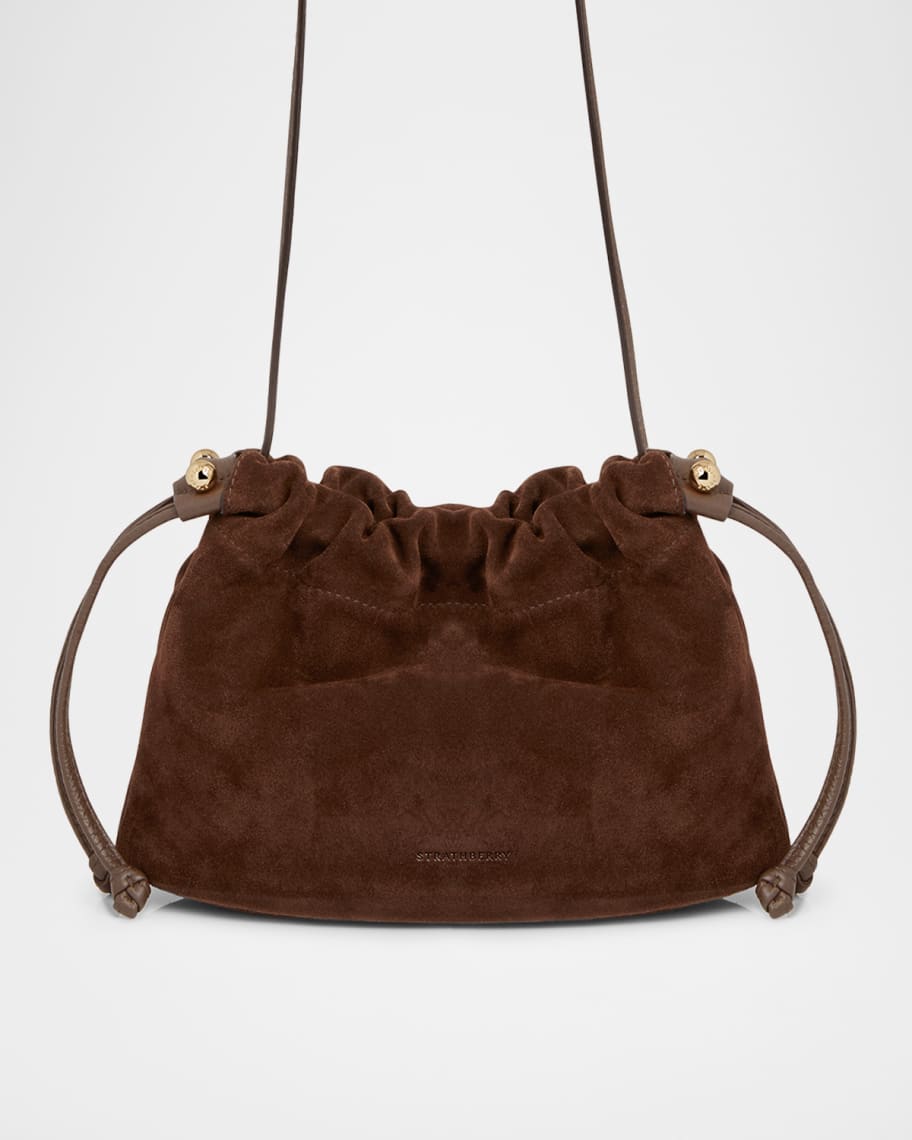 STRATHBERRY Charlotte Suede Drawstring Crossbody Bag | Neiman Marcus