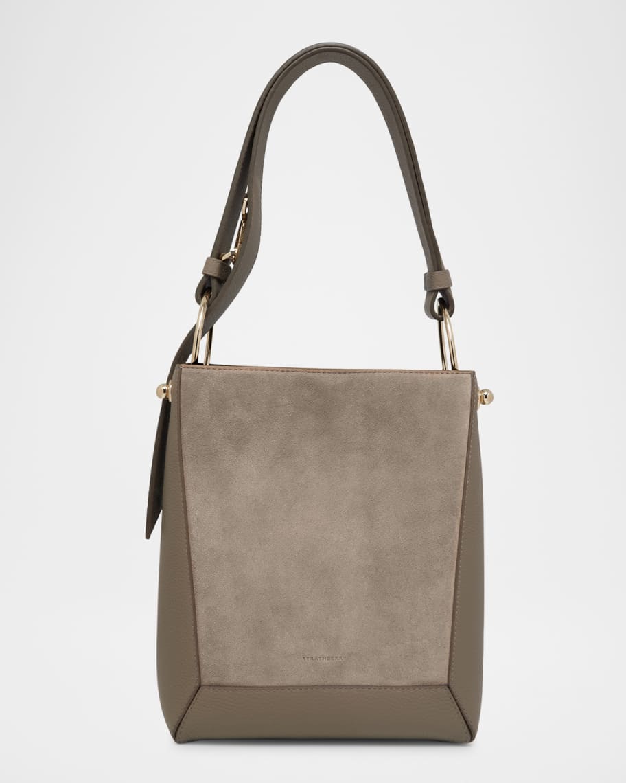 STRATHBERRY Lana Midi Leather Bucket Bag | Neiman Marcus
