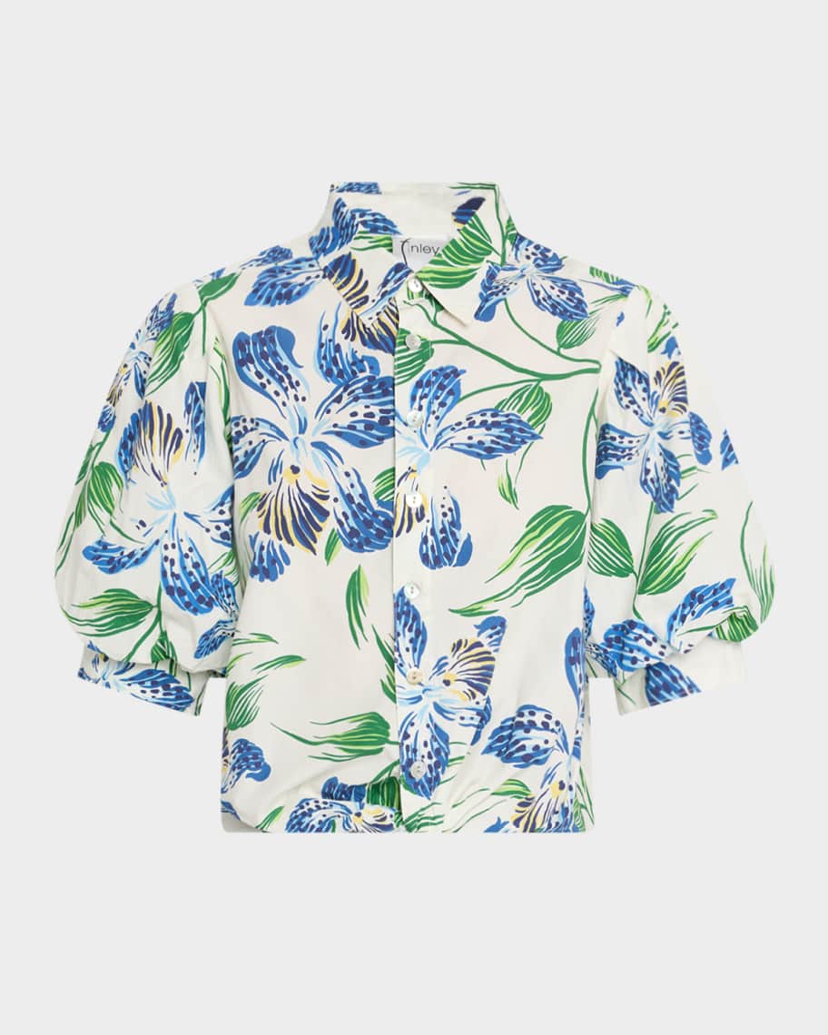 Finley Bomba Floral-Print Cotton Top | Neiman Marcus