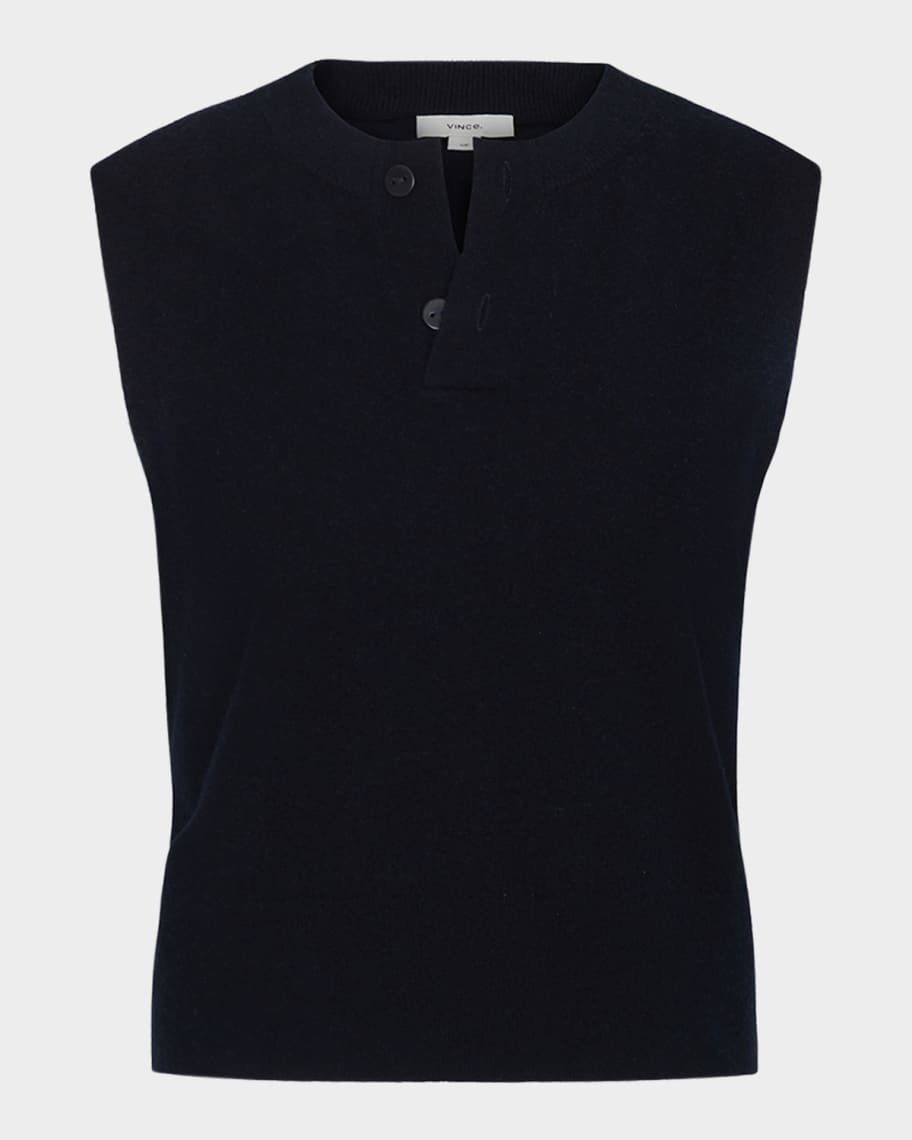 Vince Sleeveless Henley Shell | Neiman Marcus