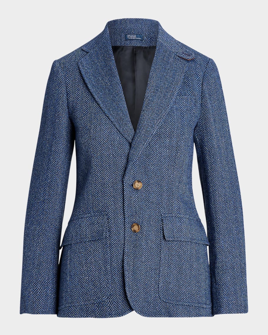 Polo Ralph Lauren Herringbone Linen-Blend Blazer | Neiman Marcus