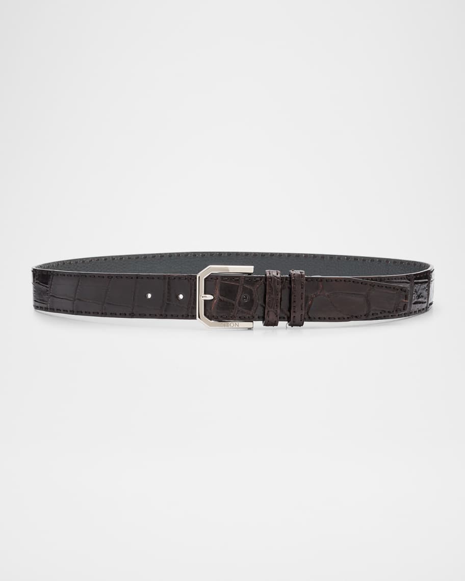 Kiton Men's Crocodile Leather Belt | Neiman Marcus