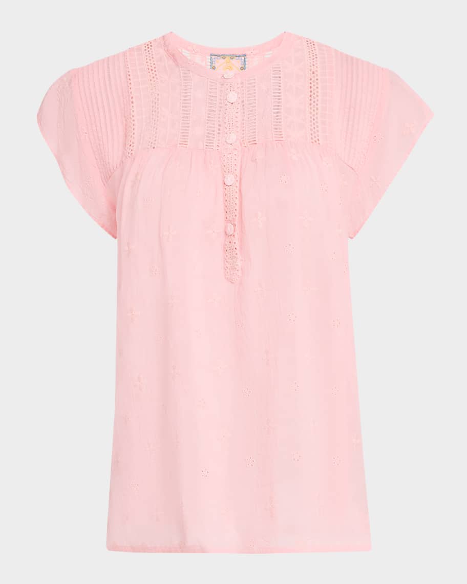 Johnny Was Tunara Embroidered Georgette Blouse | Neiman Marcus