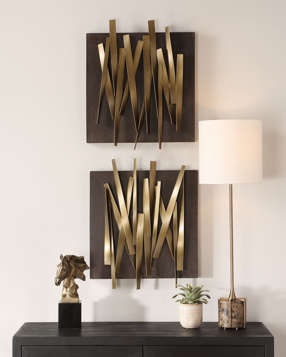 Crosshatch Metal Wall Decor, Set of 2 | Neiman Marcus