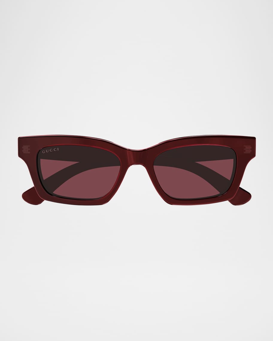 Gucci Logo Rectangular Cat-Eye Sunglasses | Neiman Marcus
