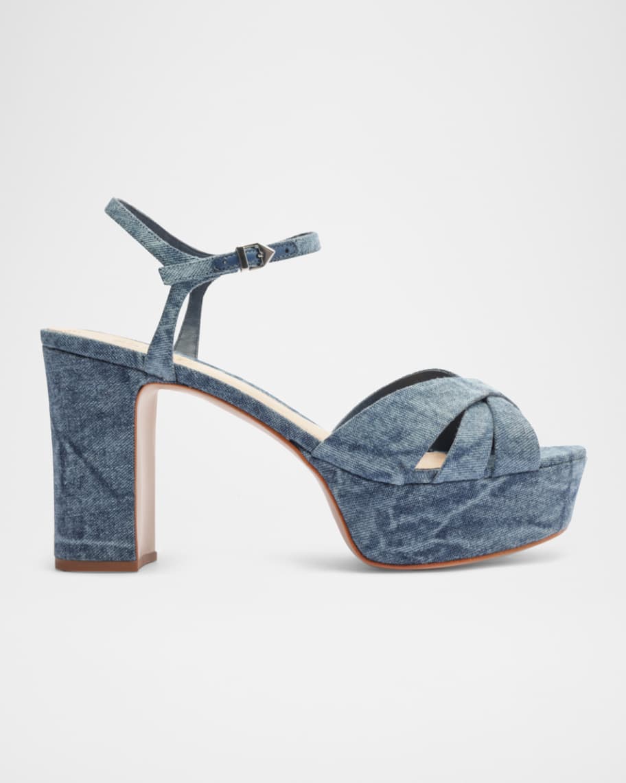 Schutz Keefa Ankle-Strap Platform Sandals | Neiman Marcus