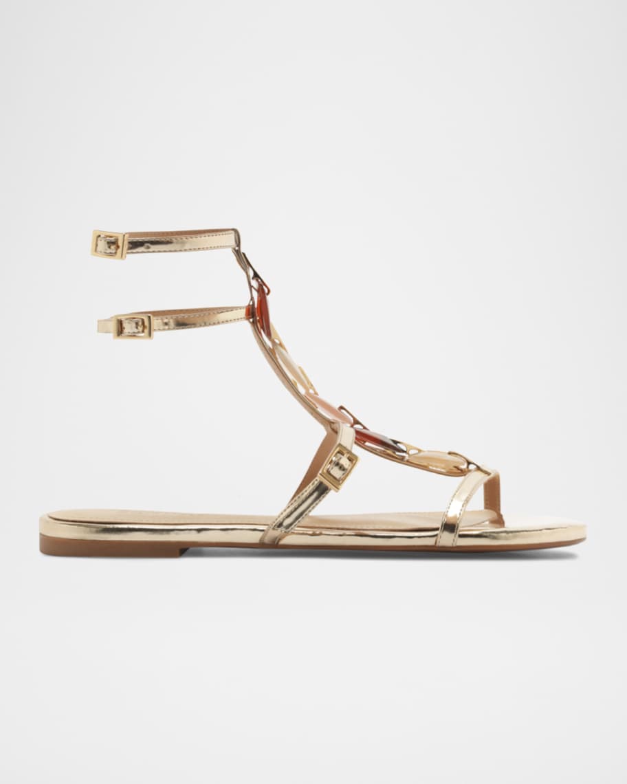 Schutz Cassandra Metallic Gem Gladiator Sandals | Neiman Marcus