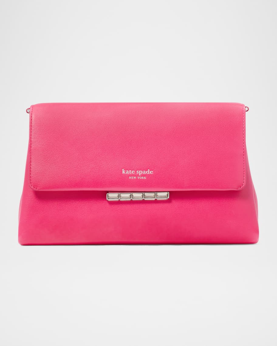 kate spade new york grace lock embellished leather clutch bag | Neiman ...