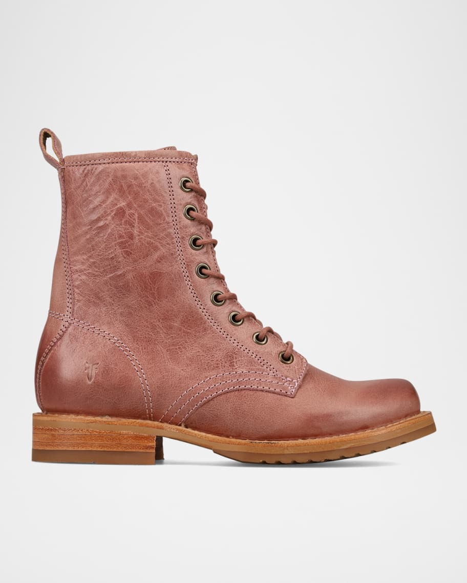 Frye Veronica Flex Leather Combat Boots | Neiman Marcus
