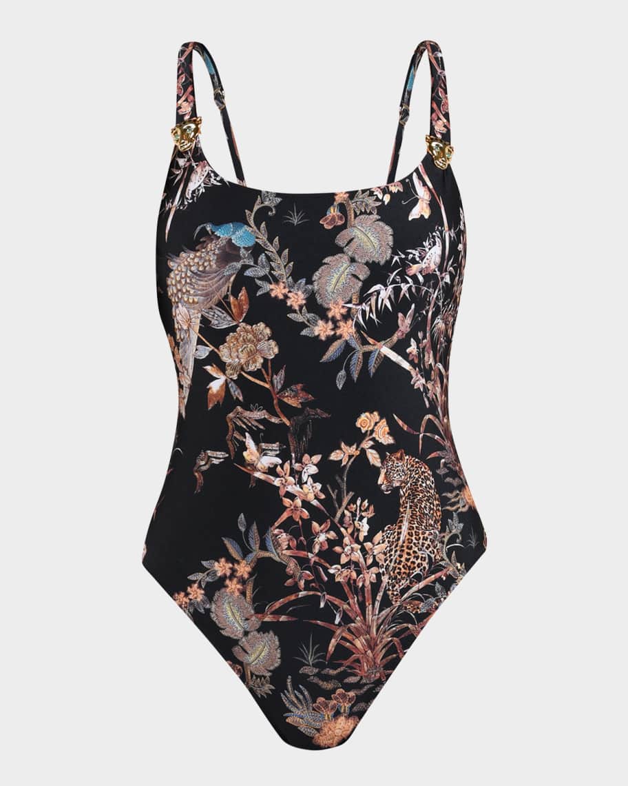 L'Agence Remi Jungle Basic One-Piece Swimsuit | Neiman Marcus