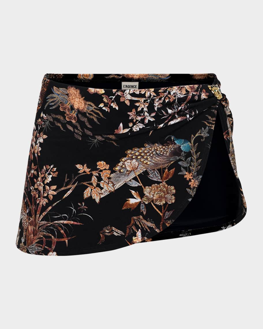 L'Agence Coco Jungle High-Waist Skirt | Neiman Marcus