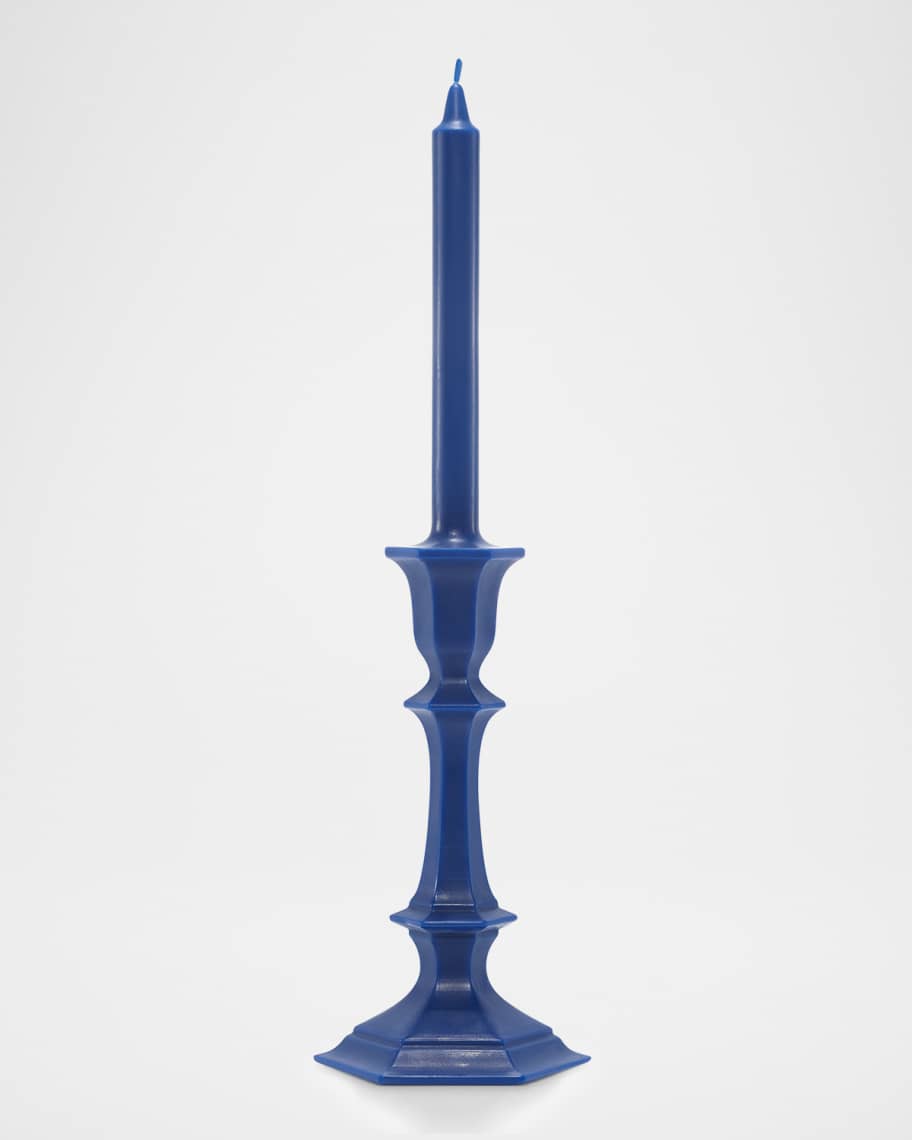 Baccarat Harcourt Candlestick Candle, Blue | Neiman Marcus