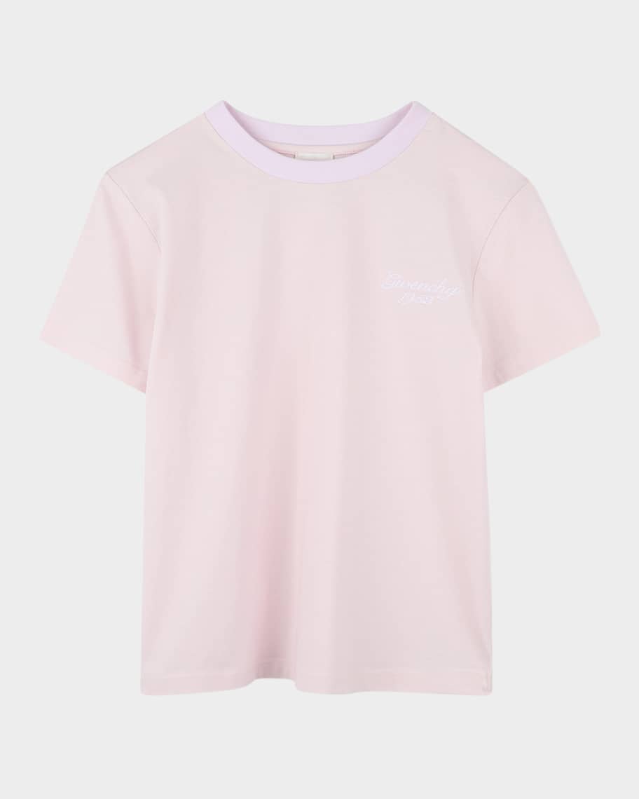 Givenchy Girl's Script Logo-Print T-Shirt, Size 4-6 | Neiman Marcus