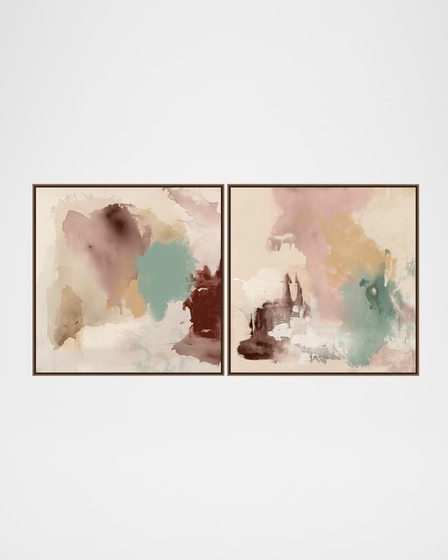 "A New Worlds" Set of 2 Framed Giclees by Van Garret, 36.75" Square ...