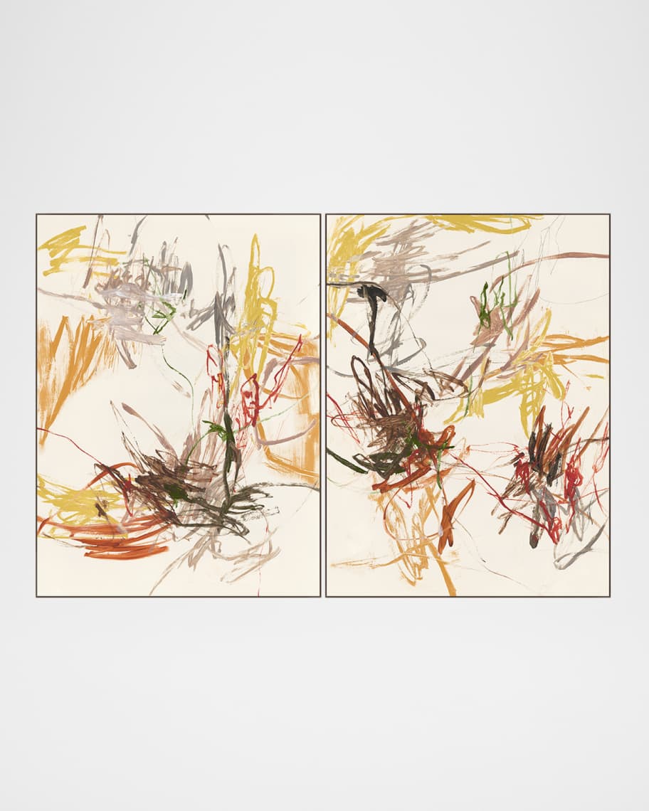 "Chasing Gold" Set of 2 Framed Giclees by Jean Kenna, 41.75" x 55.75 ...