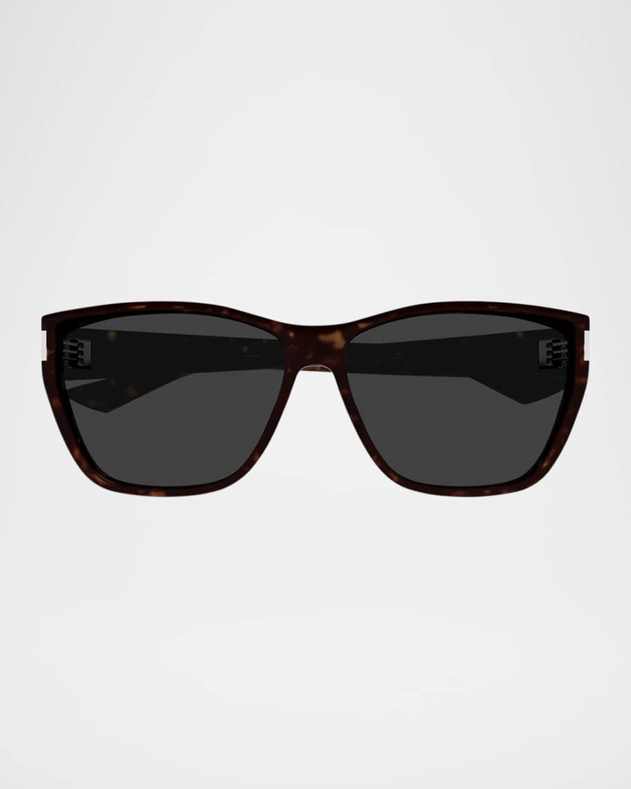 Saint Laurent Square Logo-Print Sunglasses | Neiman Marcus