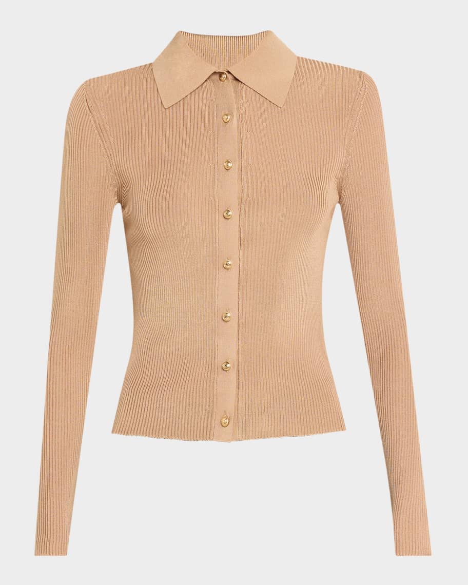 Alice + Olivia Nealie Ribbed Polo | Neiman Marcus