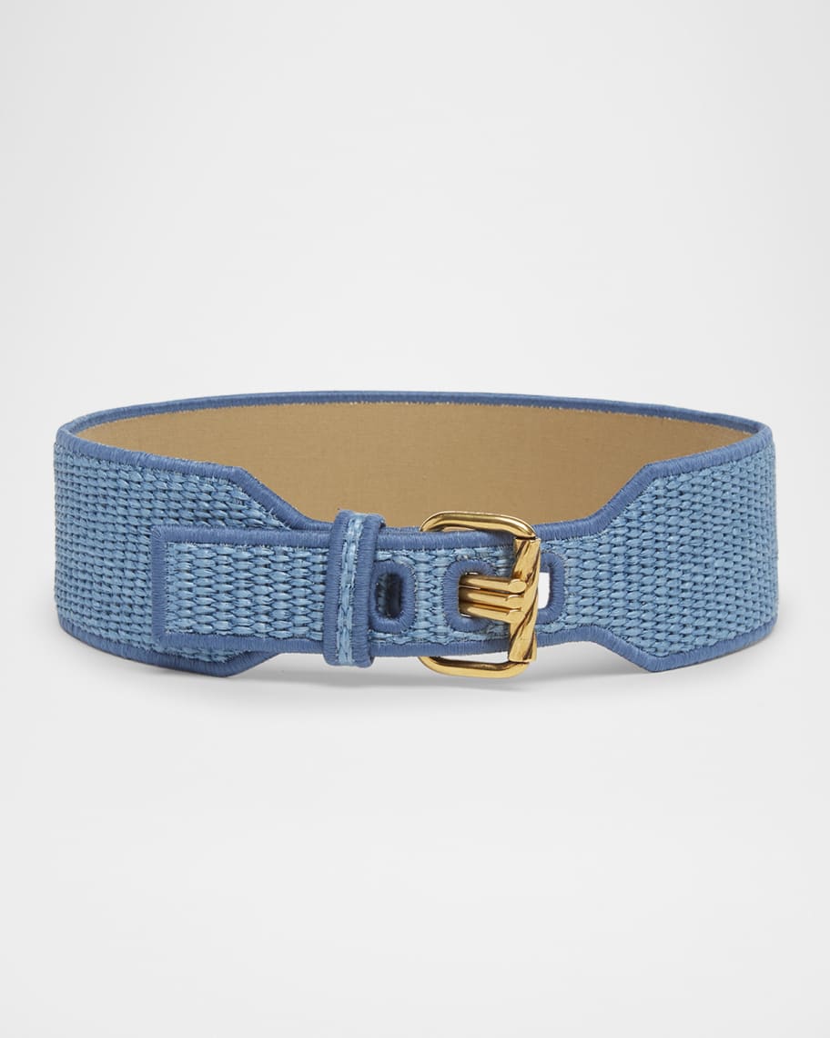 Etro Inlaid Raffia Belt | Neiman Marcus