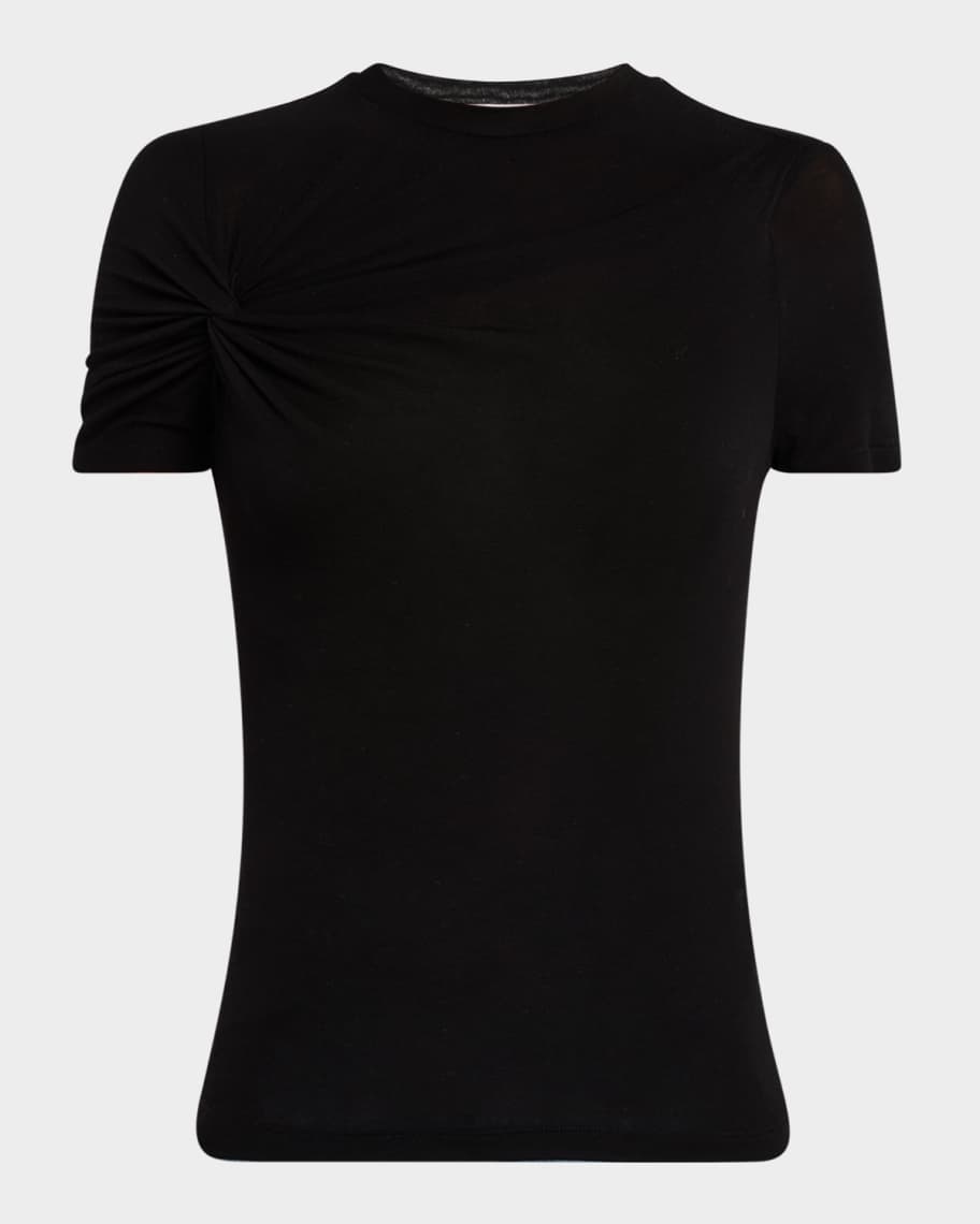 AGOLDE Lissa Gathered Short-Sleeve Tee | Neiman Marcus