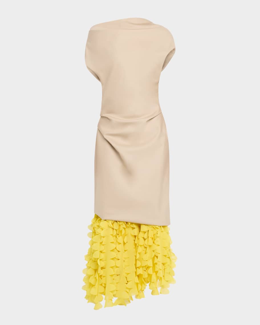 Brandon Maxwell The Lainey Draped Dress with Detachable Hem | Neiman Marcus