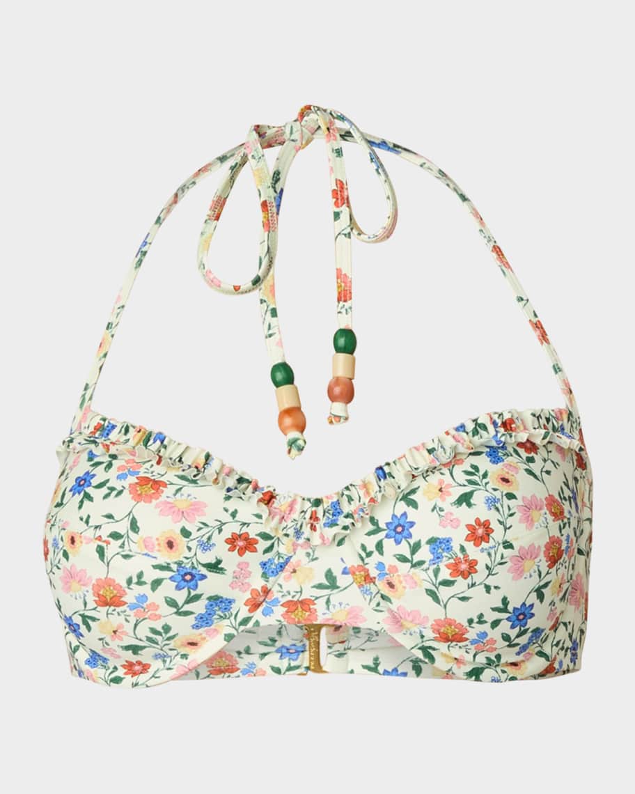 Shoshanna Floral Ruffle Bra Bikini Top | Neiman Marcus