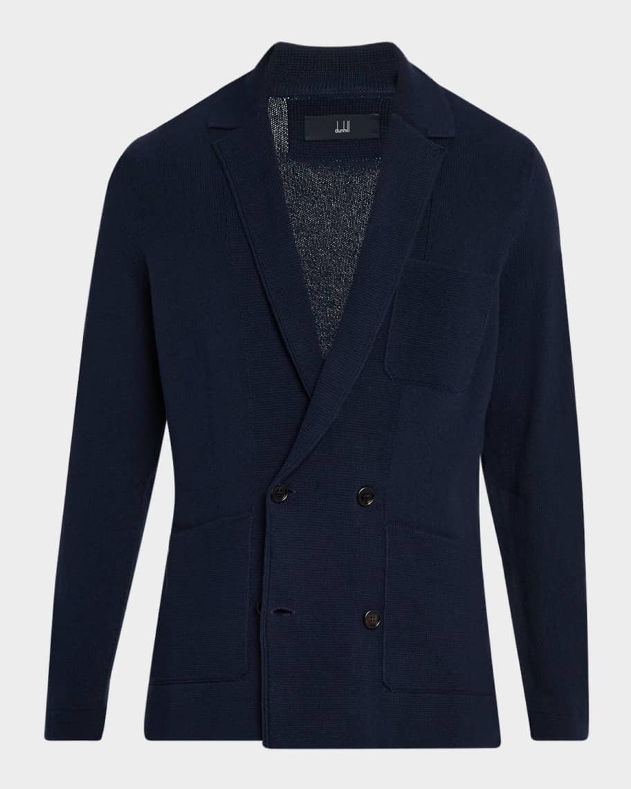 dunhill Men's 7GG Cotton Double-Breasted Blazer | Neiman Marcus
