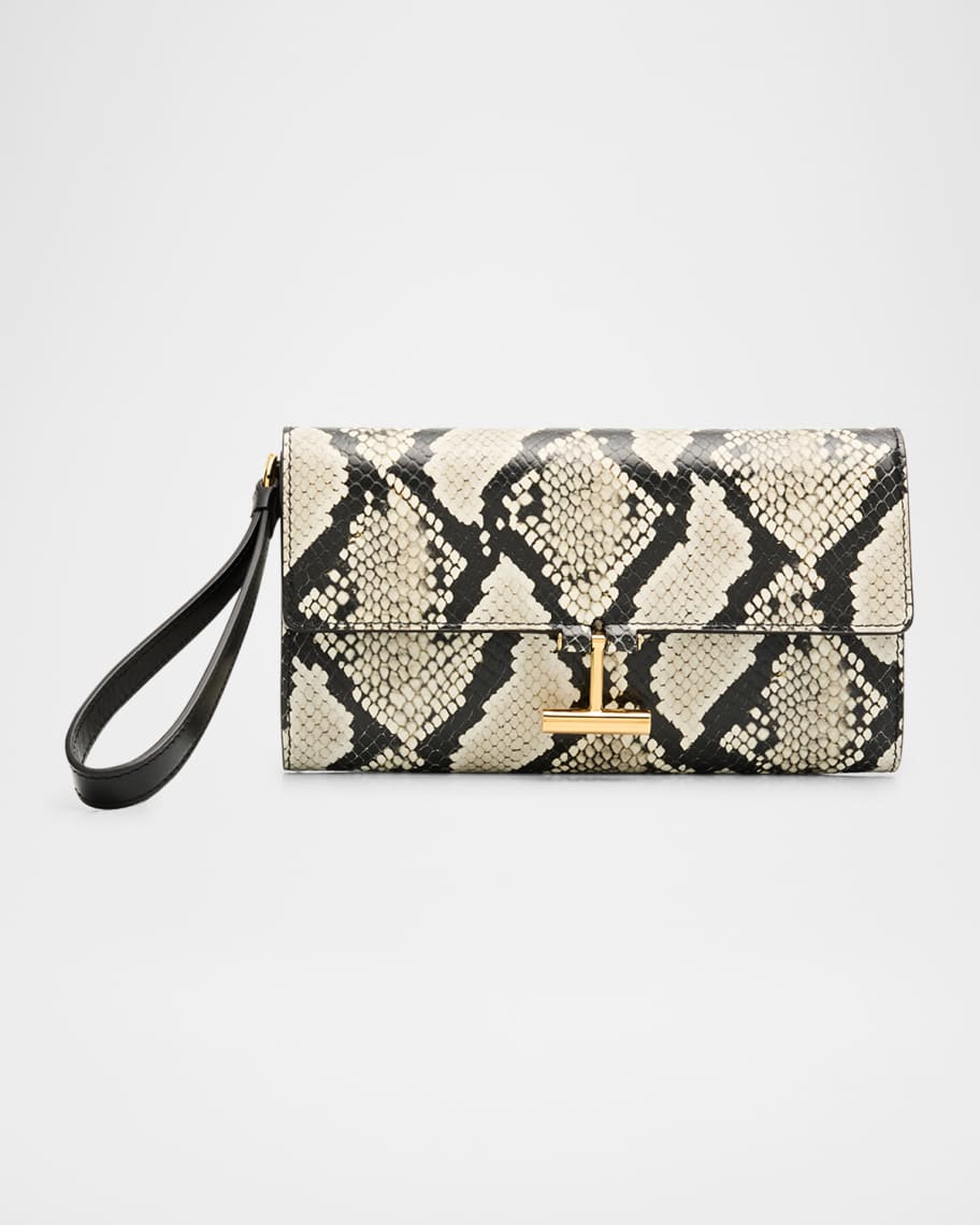 TOM FORD Tara Pouch Wristlet in Python-Print Leather | Neiman Marcus