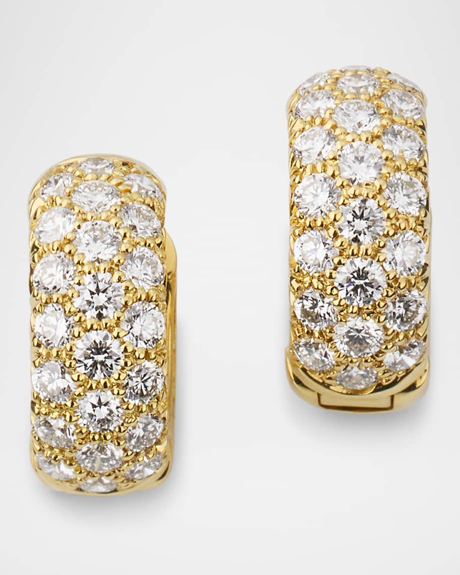 Suna Bros 18K Yellow Gold Diamond Huggie Earrings | Neiman Marcus