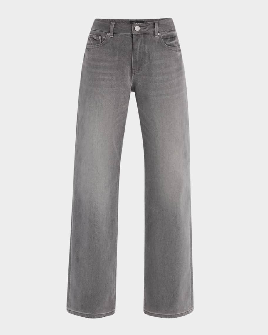 PURPLE Slim Straight Back Cutout Jeans | Neiman Marcus