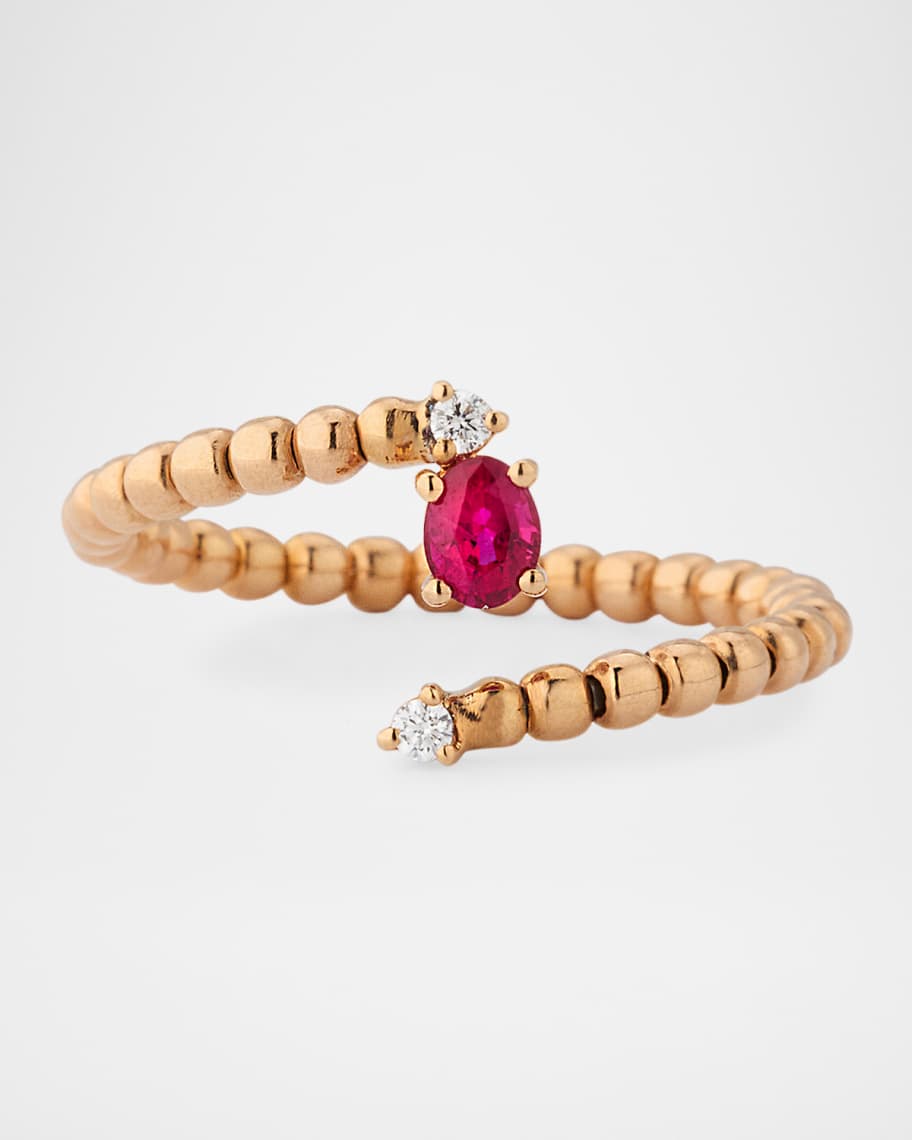 Krisonia Taormina 18K Rose Gold Diamond and Ruby Ring | Neiman Marcus