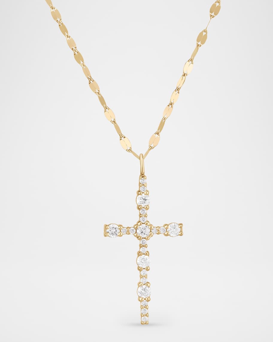 LANA Elevated Diamond Everyday Cross Necklace in 14K Yellow Gold, 18"L ...