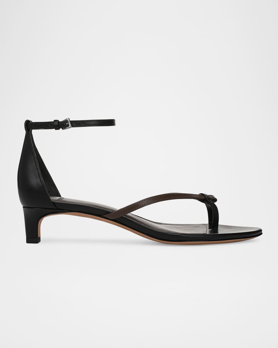 Vince Siri Bicolor Leather Kitten Sandals | Neiman Marcus