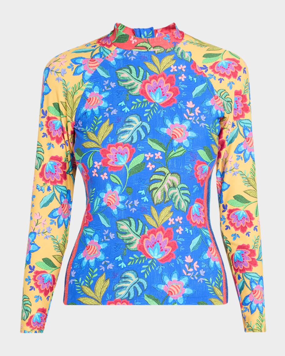 Johnny Was Rumba Mix Long-Sleeve Surf Shirt | Neiman Marcus