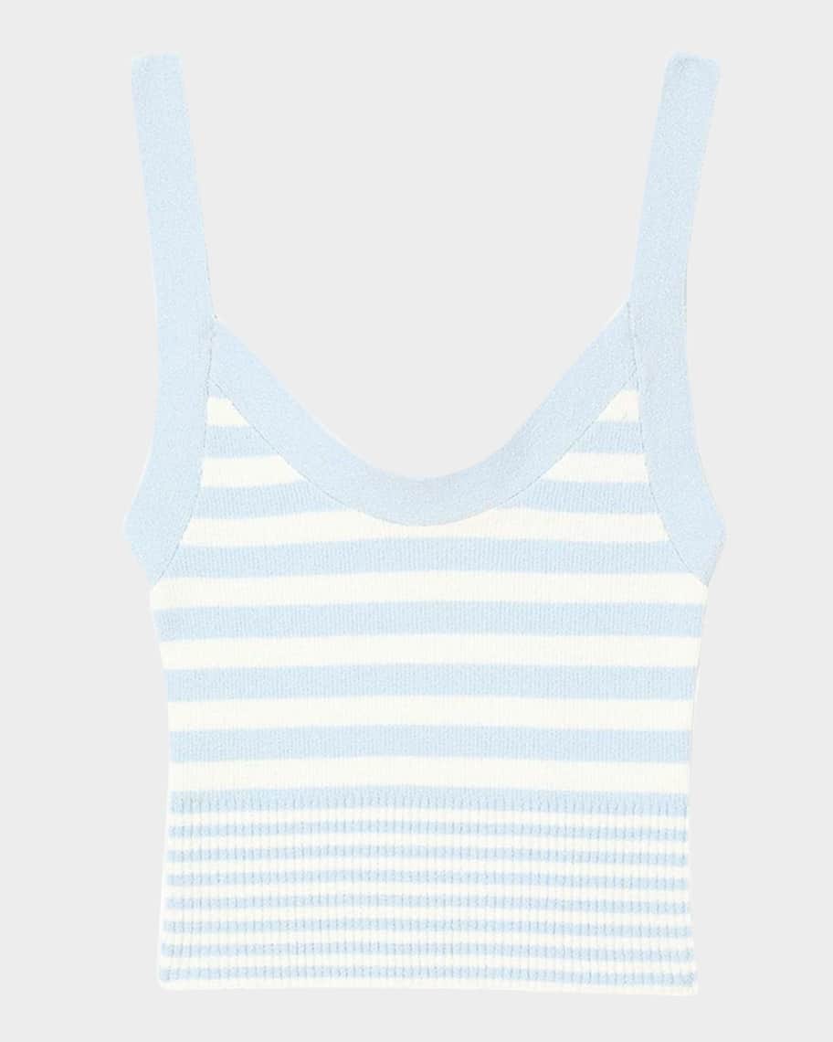 Sandro Bordeaux Striped Knit Tank Top | Neiman Marcus