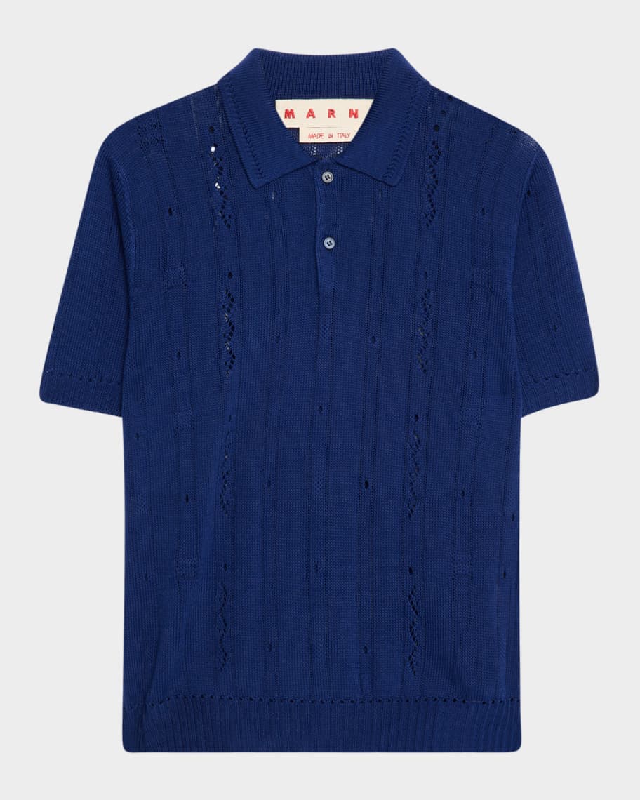 Marni Men's Openwork Polo Shirt | Neiman Marcus